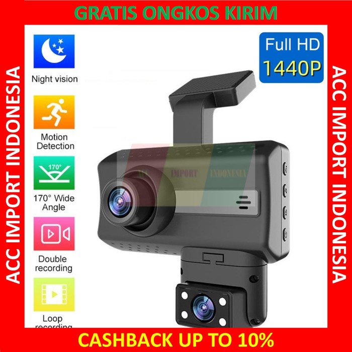 Jual Dashcam Mobil Car DVR Kamera Mobil Depan Front Inside 3Inch Full ...