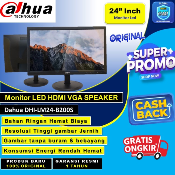 Jual MONITOR LED 24" INCH Dahua DHI-LM24-B200S BUILT IN SPEAKER HDMI VGA | Shopee Indonesia
