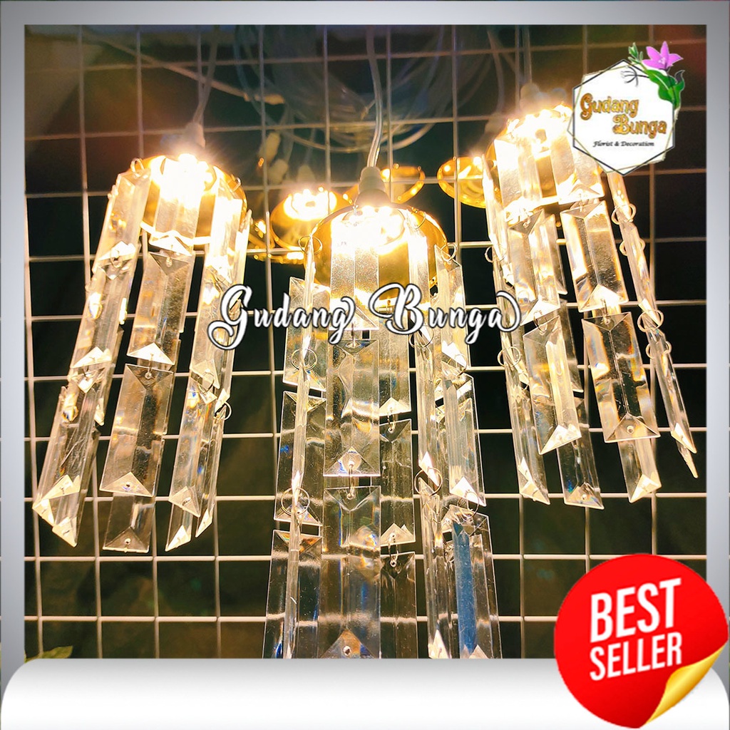 Jual Lampu Gantung Rumbai Akrilik Kristal 1 Set Isi 10 - Dekor ...