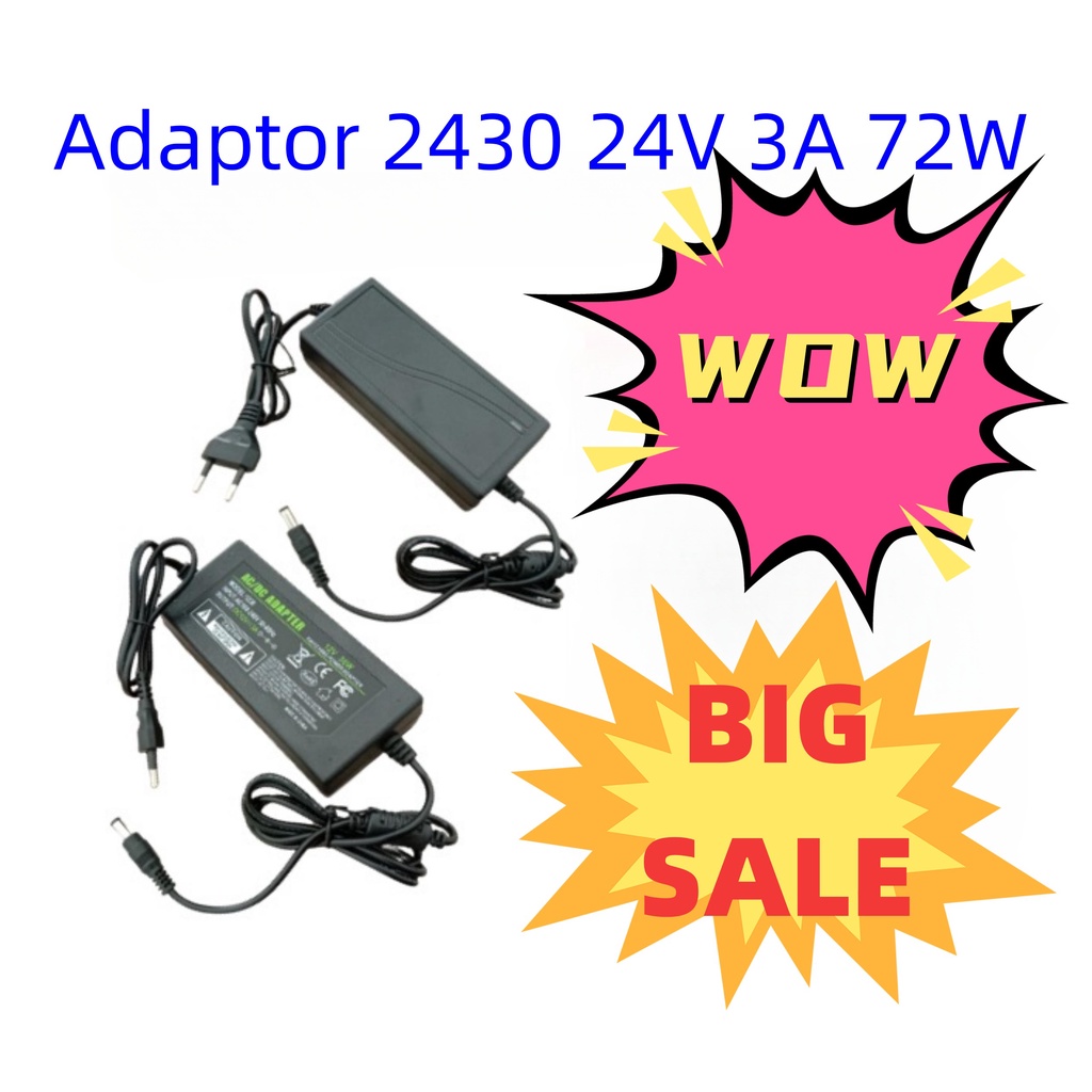 Jual Adaptor Adapter 2430 DC 24V 3A 72W Waterproof Metal | Shopee Indonesia