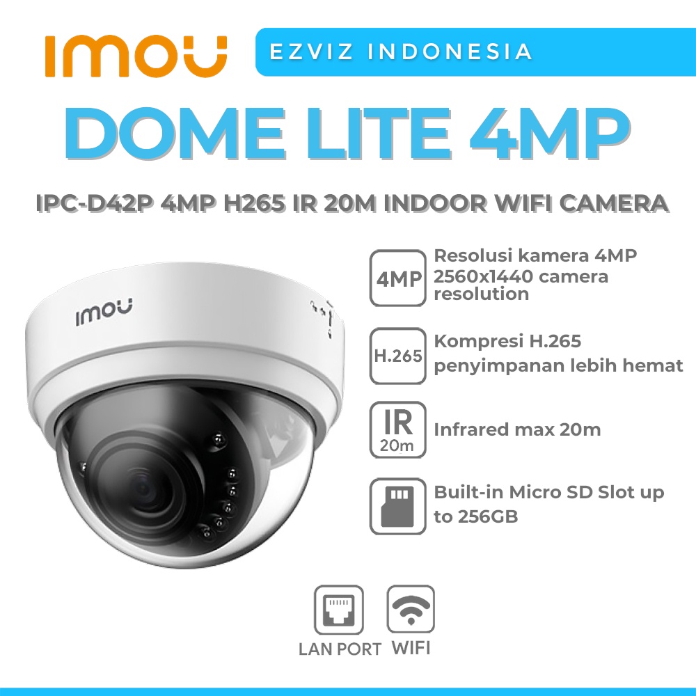 Jual IMOU DOME LITE 4MP IPC-D42P 4MP H265 IR 20M INDOOR WIFI CAMERA ...