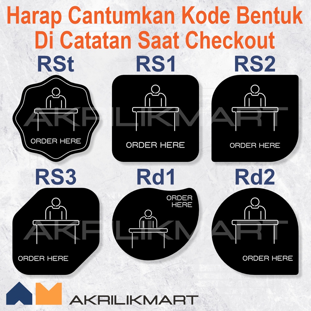 Jual Tulisan Order Here Sign Acrylic Tempel Dinding Papan Akrilik ...