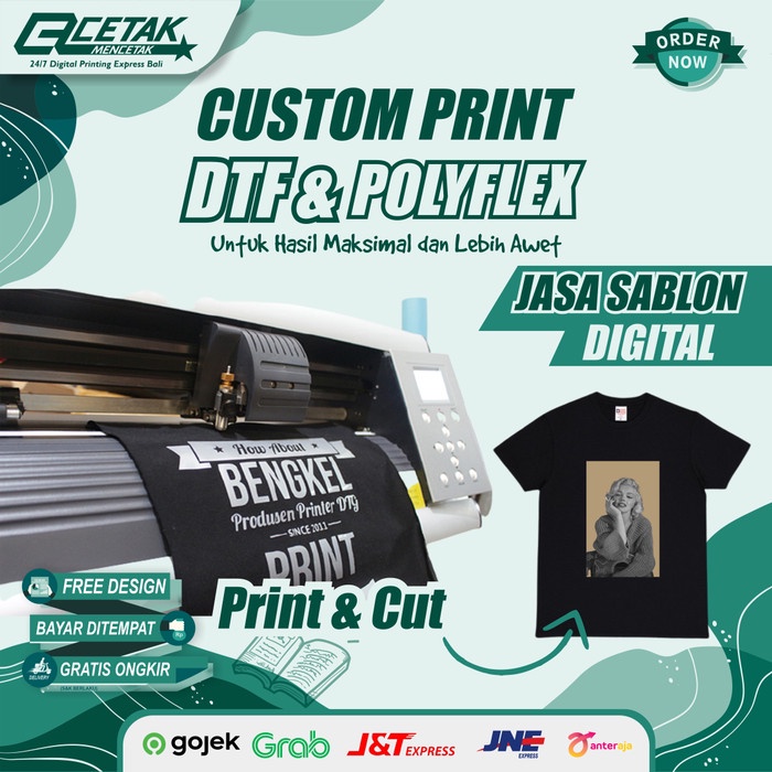 Jual Jasa Sablon Full Color Print DTF Polyflex Tshirt Custom Cetak ...