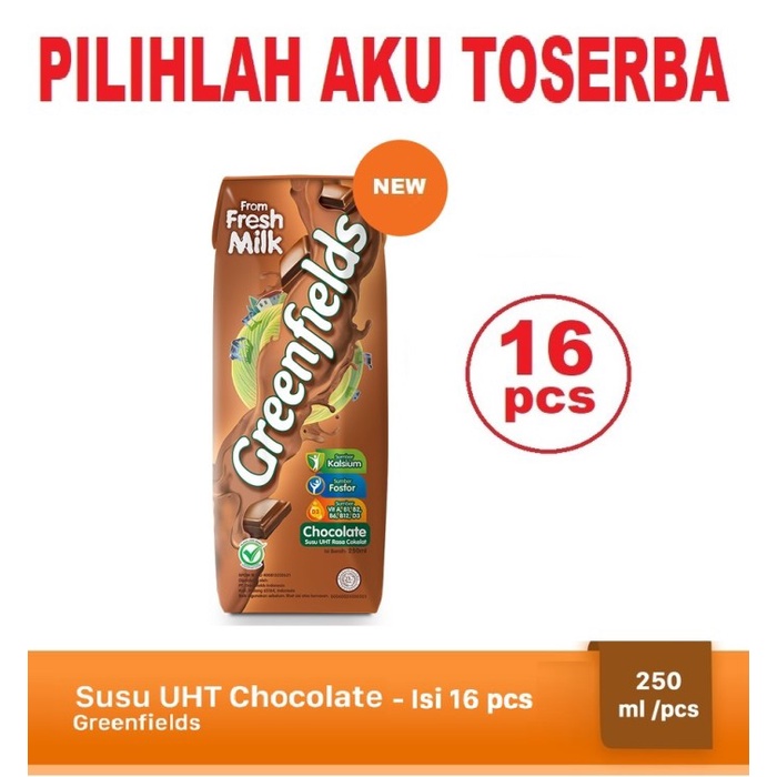 Jual Susu Greenfields CHOCOLATE 250 ml - ( HARGA 16 pcs ) | Shopee ...
