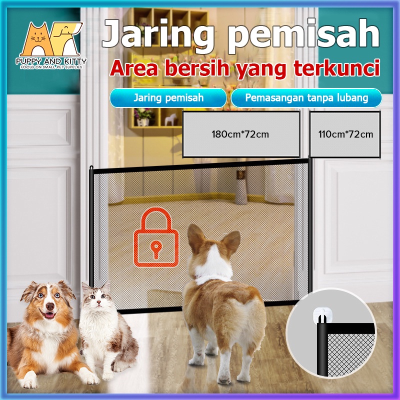 Jual Pagar Anjing yang bisa dilipat Kucing180CM Magic Gate Pintu Jaring ...