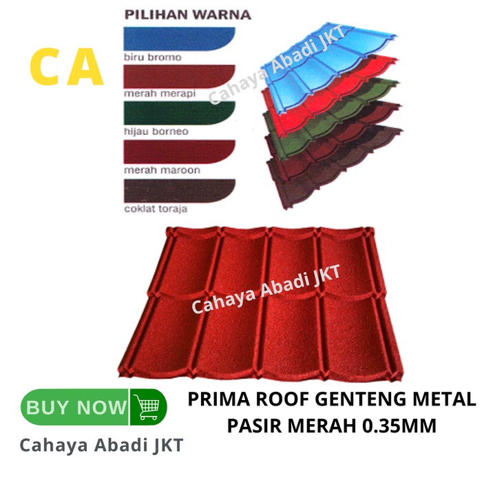 Jual PRIMA ROOF GENTENG METAL PASIR MERAH 0.35MM | Shopee Indonesia