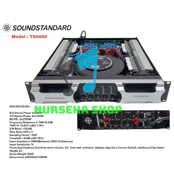 Jual POWER AMPLIFIER SOUNDSTANDARD TD4800/TD 4800 4CH 4 x 800 WATT new ...