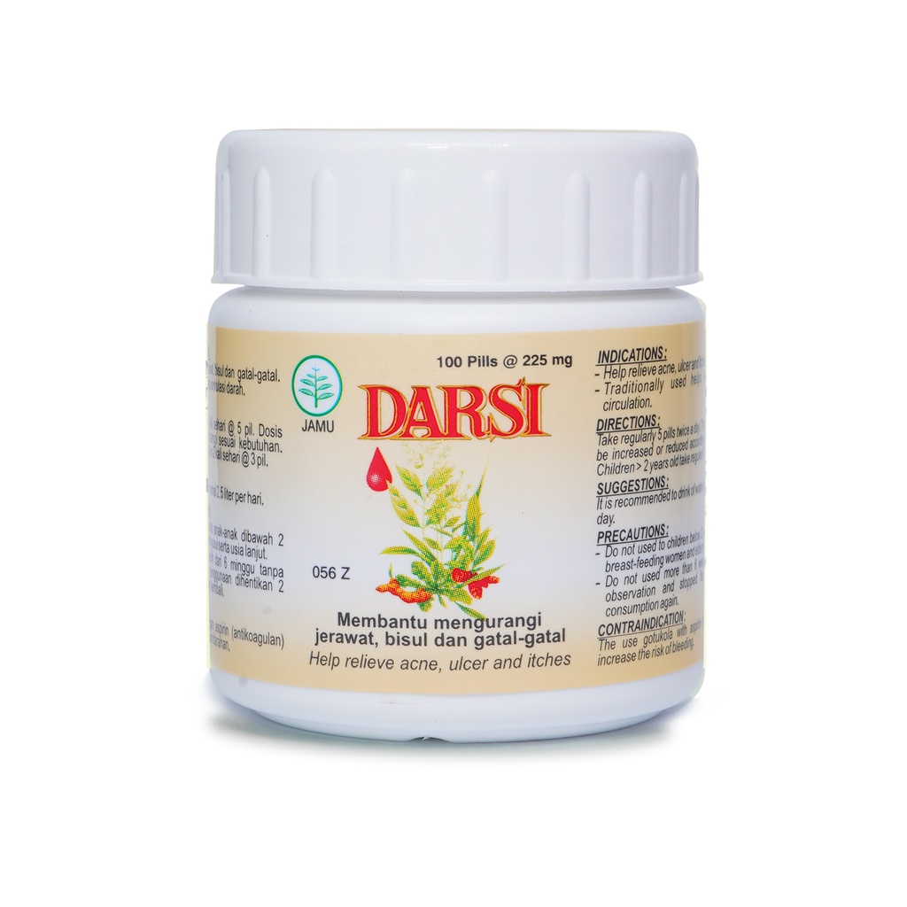 Jual 100 pil DARSI darah bersih herbal untuk alergi, jerawat dan gatal ...
