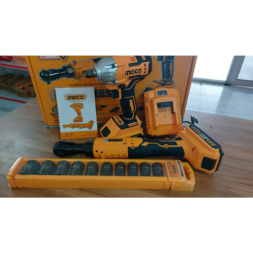 Jual Cordless 1/2" Impact Wrench 3/8" Drive Ratchet INGCO COSLI23066 ...