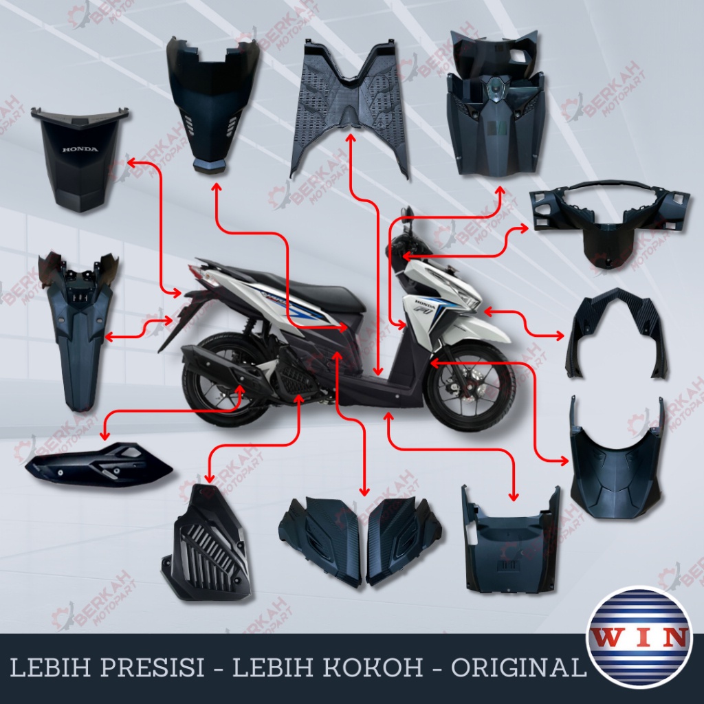Jual Cover Dek Dasbor Bodi Body Kasar Full Fullset Honda Vario 125 150 ...