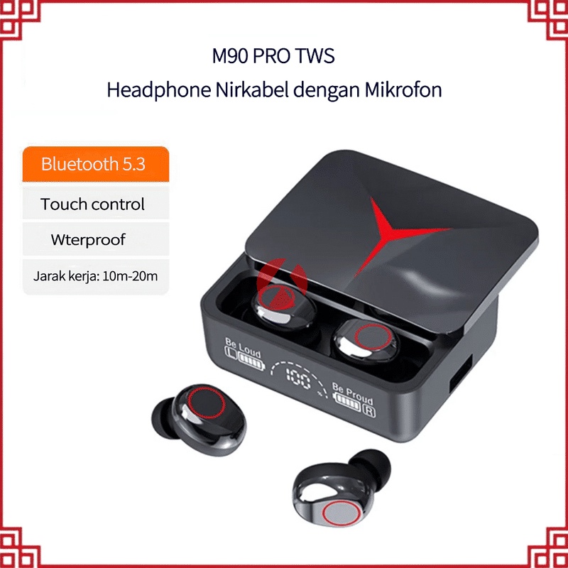 Jual AKN M90 PRO TWS HEADSET BLUETOOTH WIRELESS GAMING DENGAN POWERBANK | Shopee Indonesia
