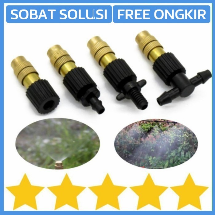 Jual ALAT SIRAM MIST NOZZLE SPRAYER ADJUSTABLE SPUYER NEPEL ULIR TEE 6 ...
