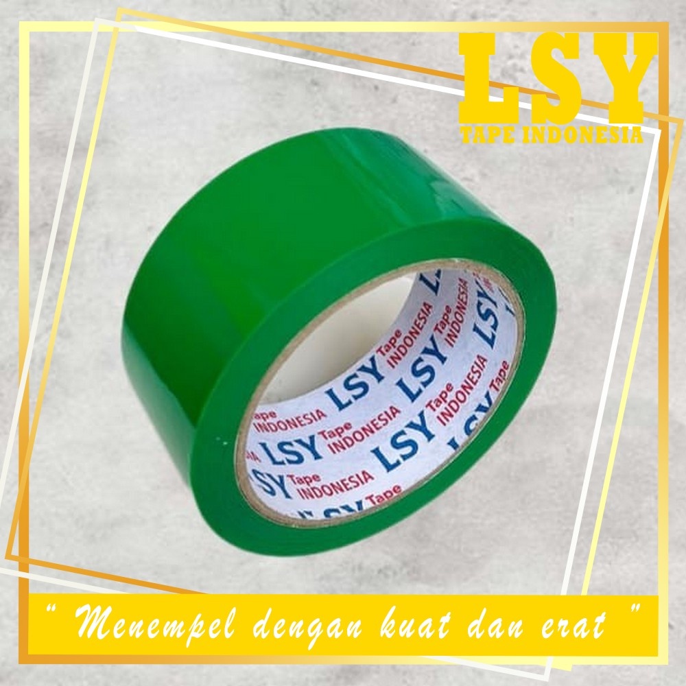 Jual LSY Lakban Hijau 45mm x 80yard Full | Lakan Warna Warni Ketabalan ...
