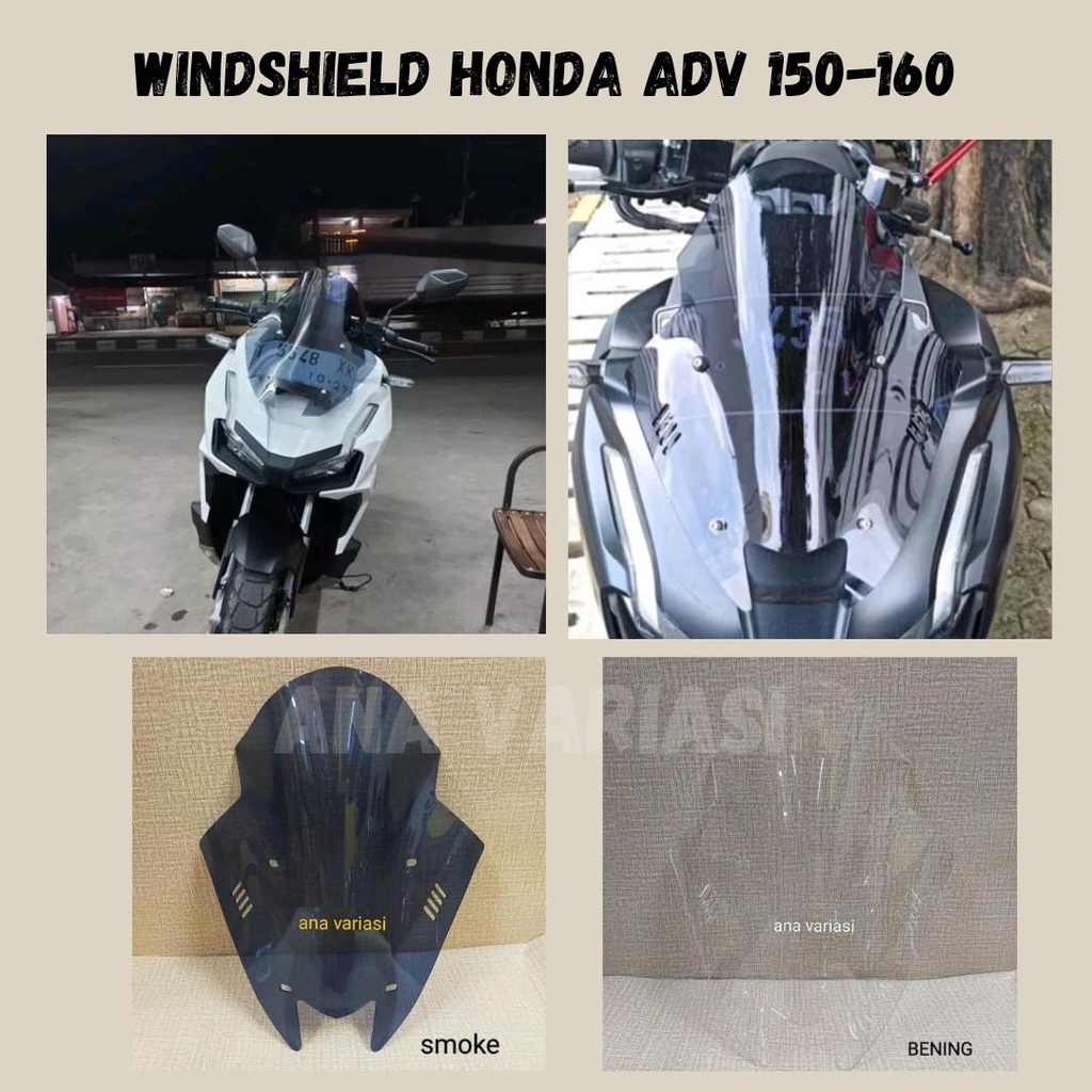 Jual visor Honda adv 150 160 tebal 3 mili windshield Honda adv model ...