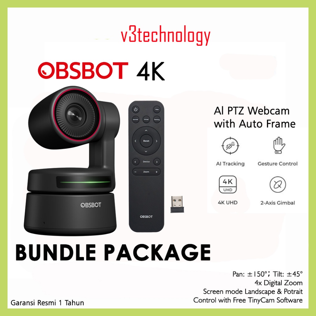 Jual Obsbot Tiny 4K With Remote Control | Shopee Indonesia