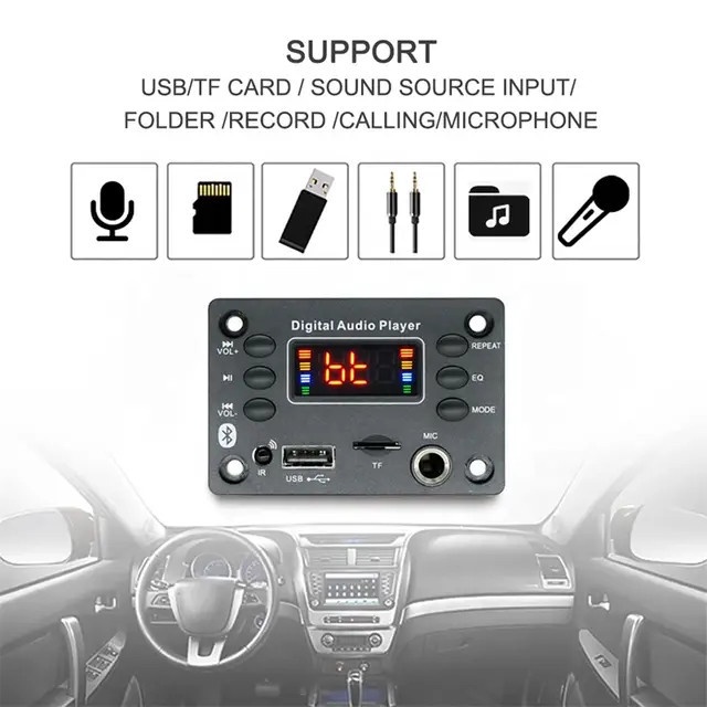 Jual modul ampli mp3 bluetooth 7 - 16 V FM radio amplifire 2x25 watt ...