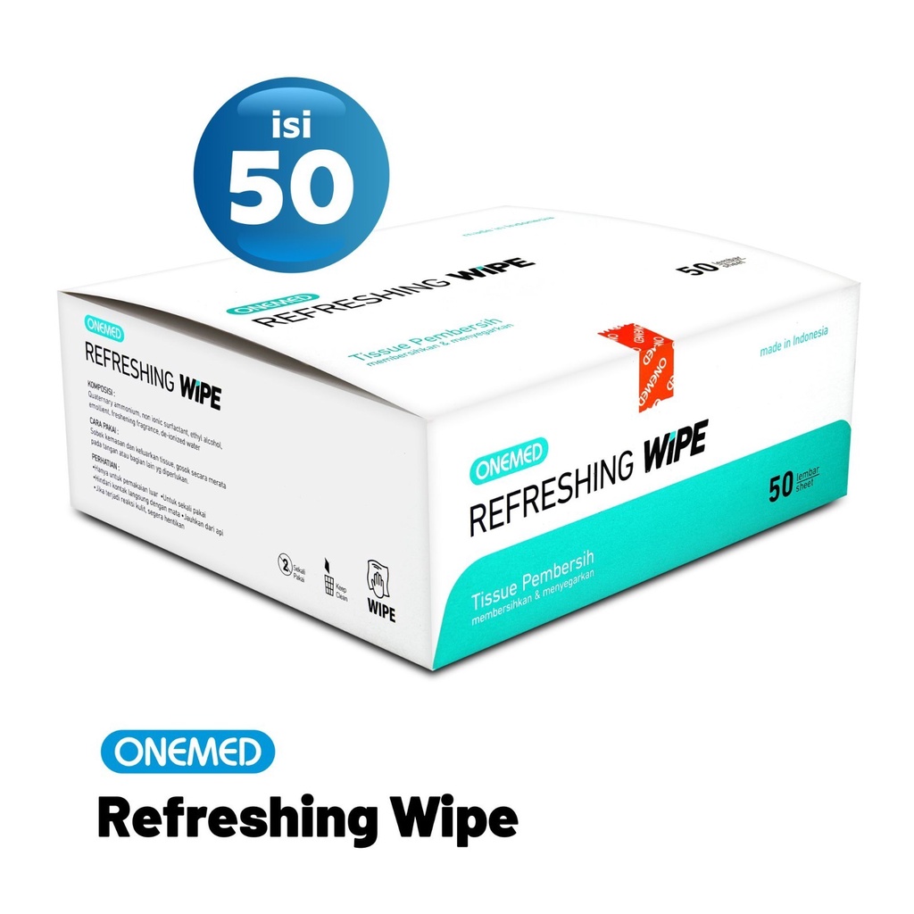 Jual Refreshing Wipe Tissue Antiseptik Steril Wipe Box Isi 50 Pcs ...