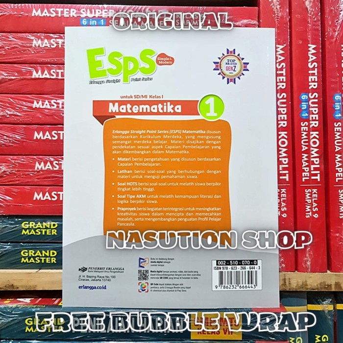 Jual Buku Esps Matematika Untuk Kelas 1 SD/MI Erlangga Kurikulum Merdeka | Shopee Indonesia