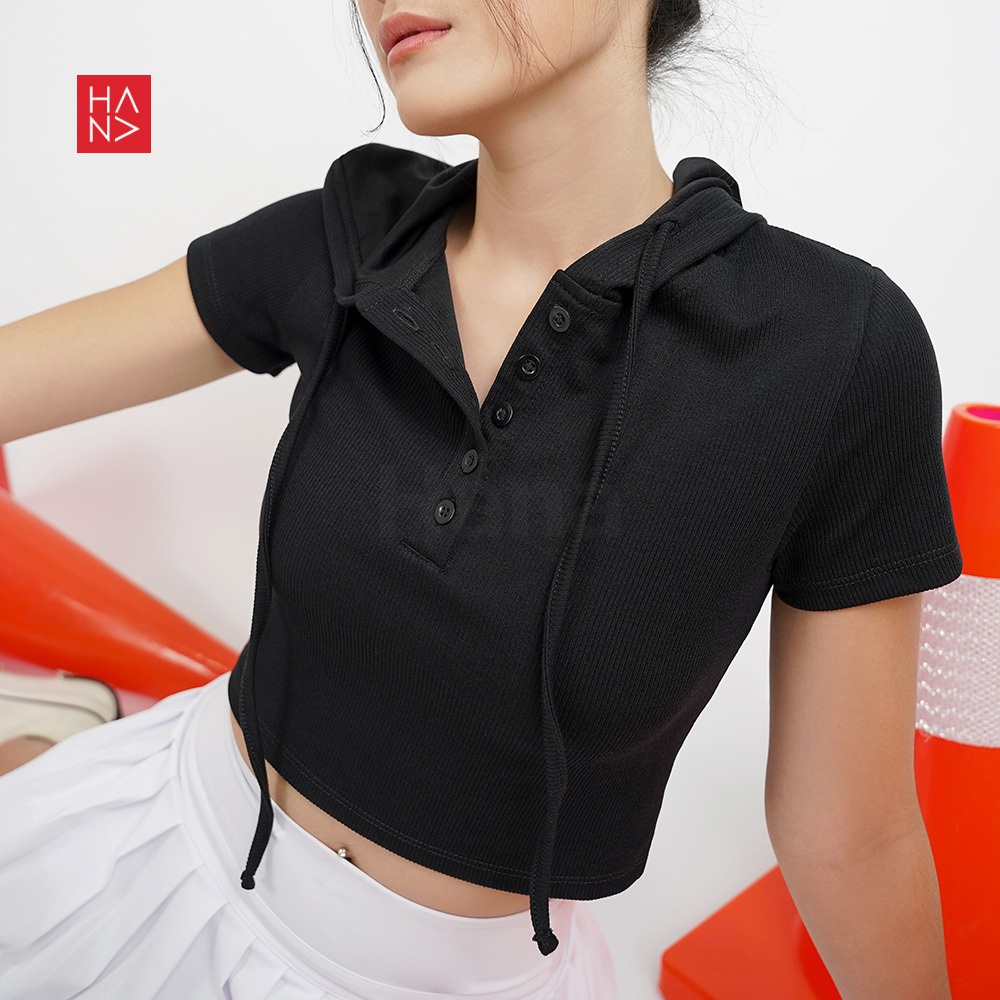 Jual Hana Fashion - Haerin Button Top/Korean Crop Top/Atasan Crop Top ...