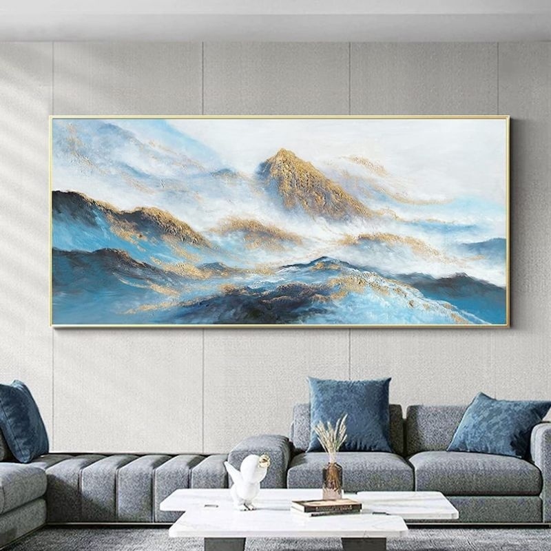 Jual lukisan dinding abstrak tekstur mountain landscape ukuran 150x80cm ...