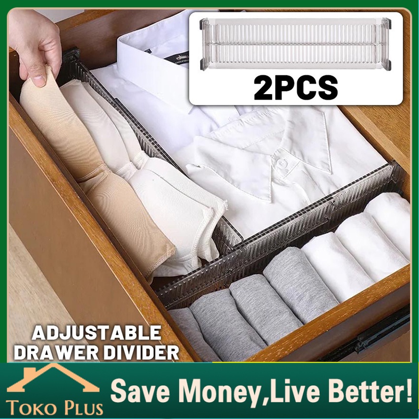 Jual 2Pcs Sekat Laci Adjustable Organizer Divider Laci Drawer Serbaguna ...