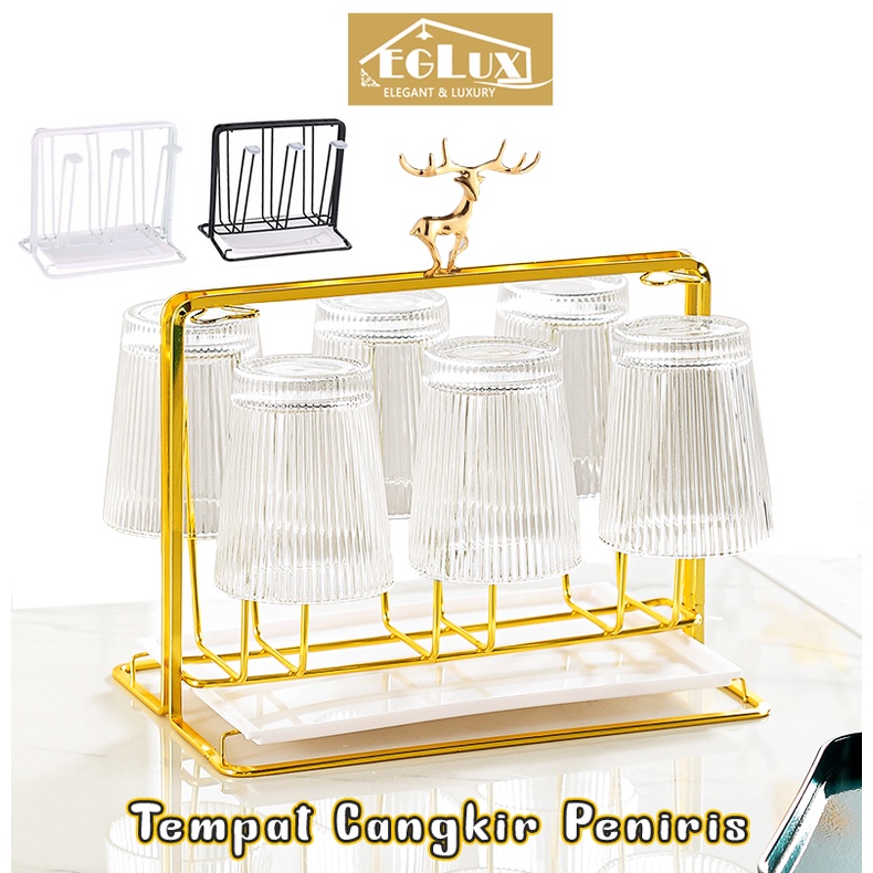 Jual Tempat Gelas Rak gelas gantungan gelas mewah besi tebal | Shopee Indonesia