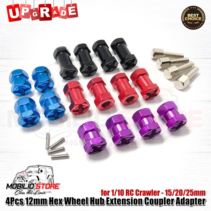Jual Upgrade 12 mm Hex Wheel Hub Extension Coupler Adapter 1/10 RC ...