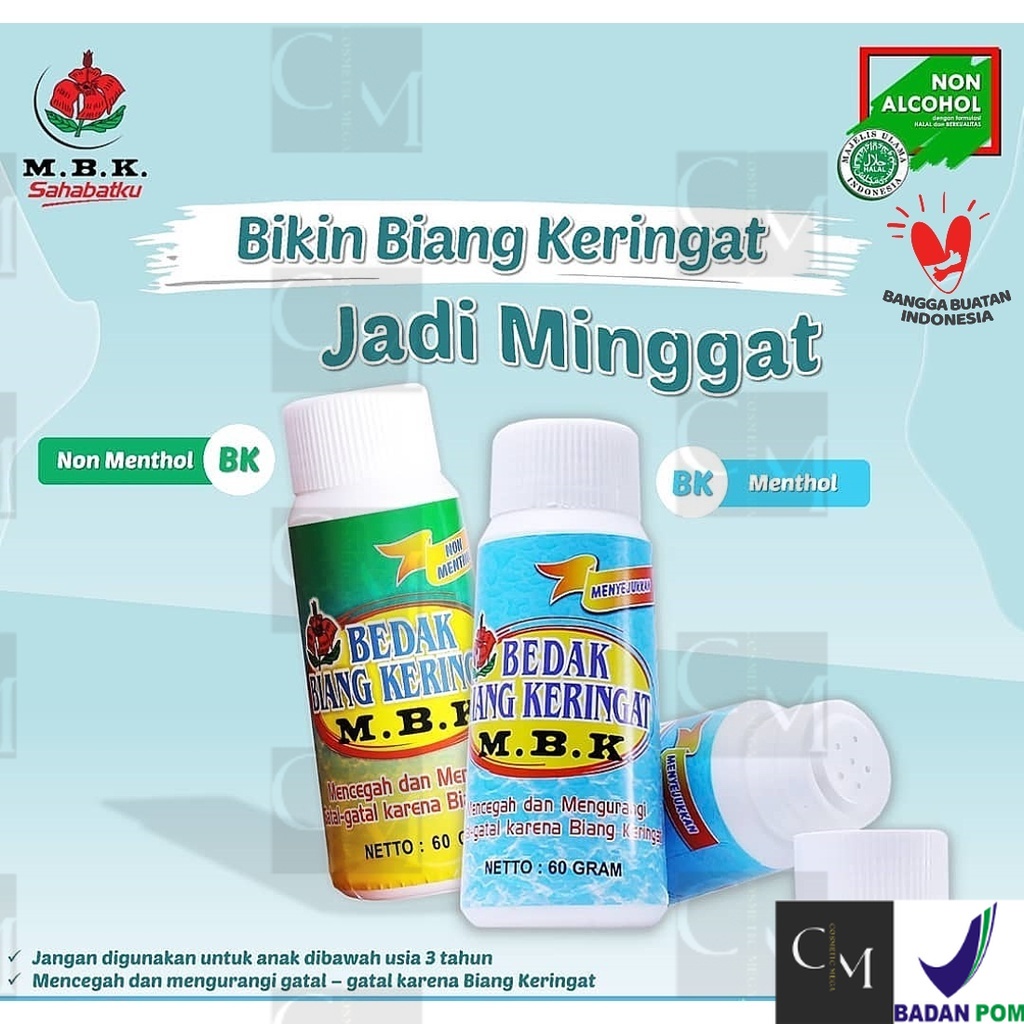 Jual MBK Bedak Biang Keringat Menthol & Non Menthol 60 gr | Shopee Indonesia