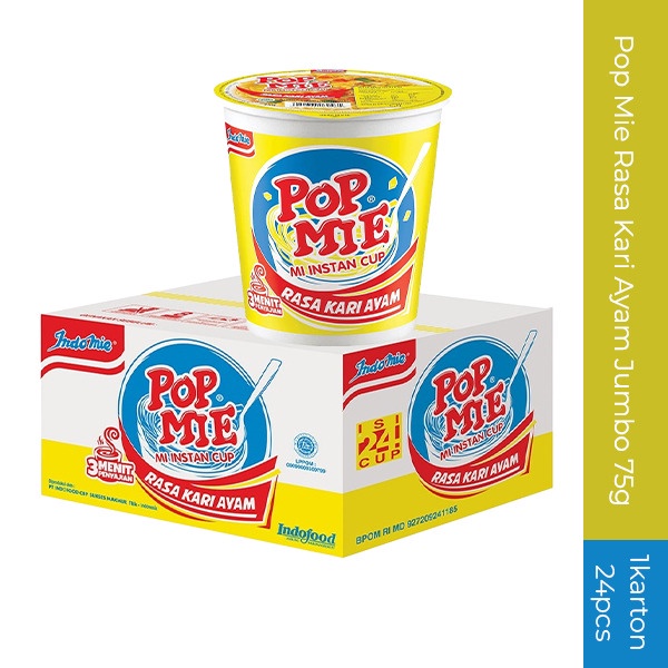 Jual Pop Mie Rasa Kari Ayam Jumbo 75gr 1 Karton - 24 pcs | Shopee Indonesia