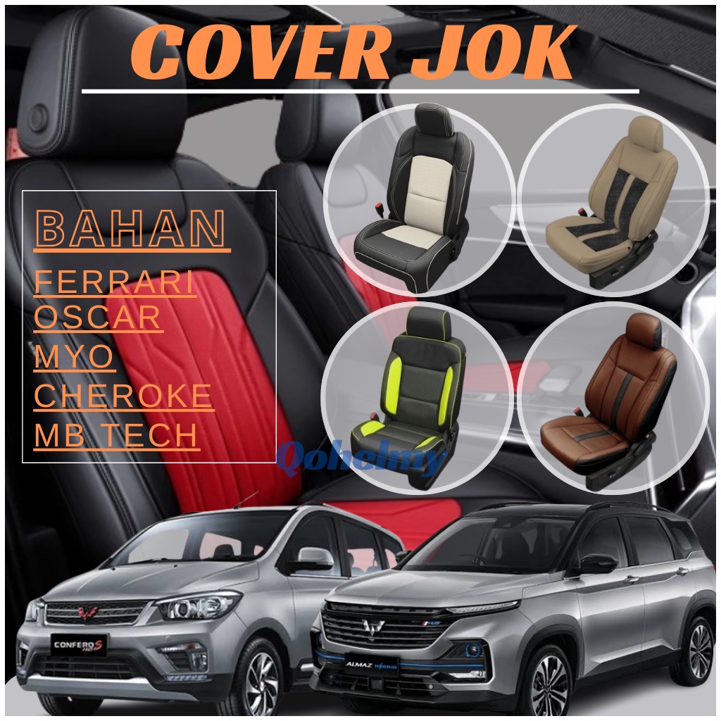 Jual Sarung jok mobil wulling Almaz, confero, Cortez Fullset 3 Baris, Cover jok kulit ...