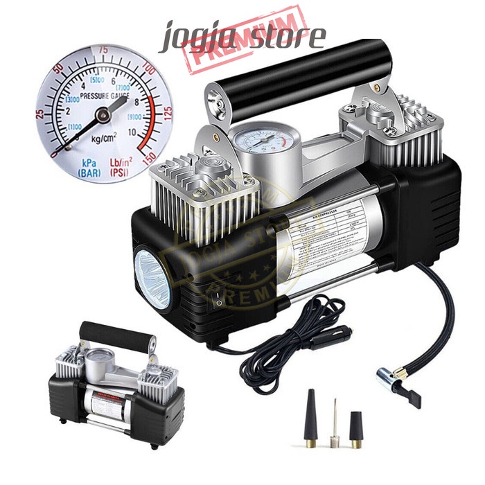 Jual Pompa Ban Mobil Truk Bus Portable Kompresor Double Cylinder 150PSI ...