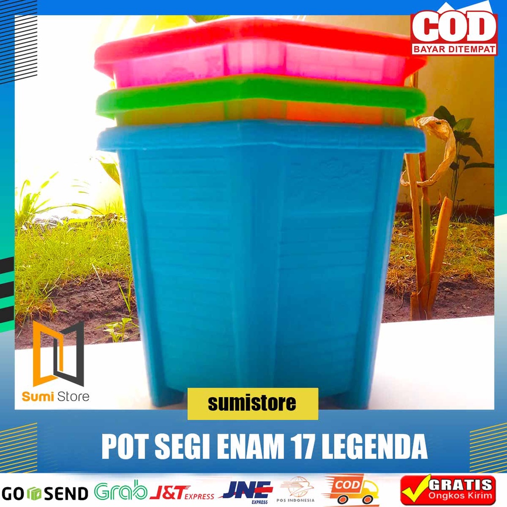 Jual POT TANAMAN / BUNGA SEGI ENAM 17 LEGENDA PUTIH HIJAU PINK | Shopee ...