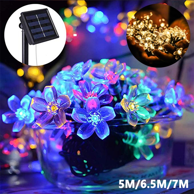 Jual 7M 50 Leds Lampu LED String Bunga Tenaga Surya Lampu Tahan Air ...