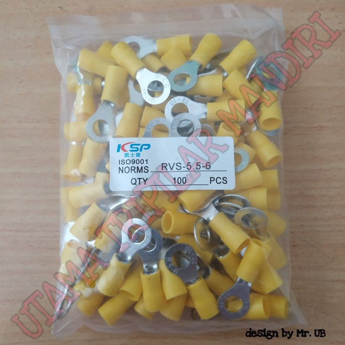 Jual Kabel Skun Ring KSP RVS 5.5-6 Kuning Untuk Kabel 2mm sampai 4mm ...