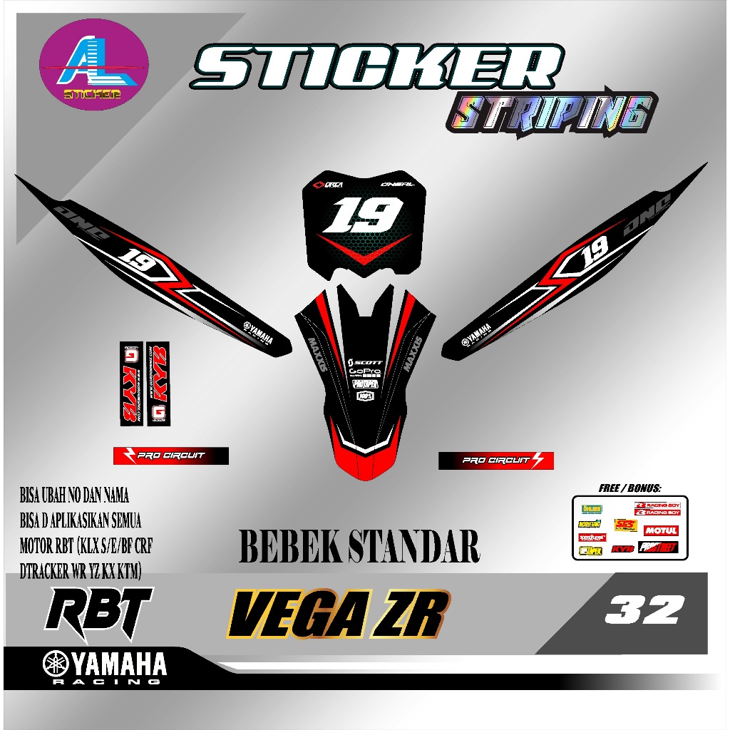 Jual COD Sticker SETRIPING scotletl semi fullbody RBT VEGA ZR rbt VEGA ...