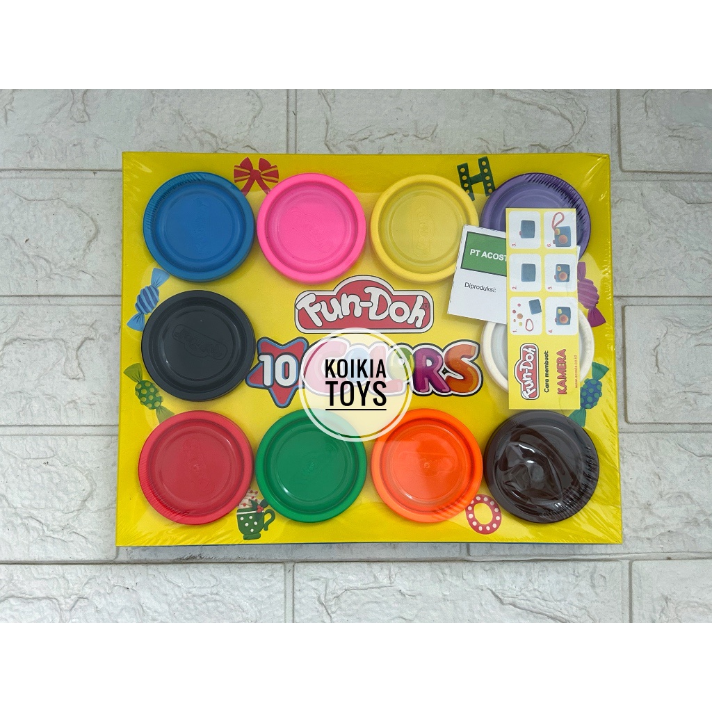 Jual Mainan edukasi fundoh isi 10 play dough fun doh isi 10pcs | Shopee ...