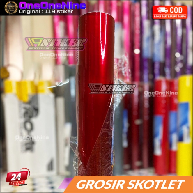 Jual Stiker Skotlet Merah Metalik Candy - Lebar 45 cm x Panjang 1 Meter ...