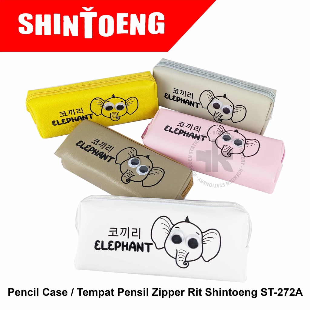 Jual Shintoeng Pencil Case Kanvas Zipper Besar Netral ST-272A Elephant ...