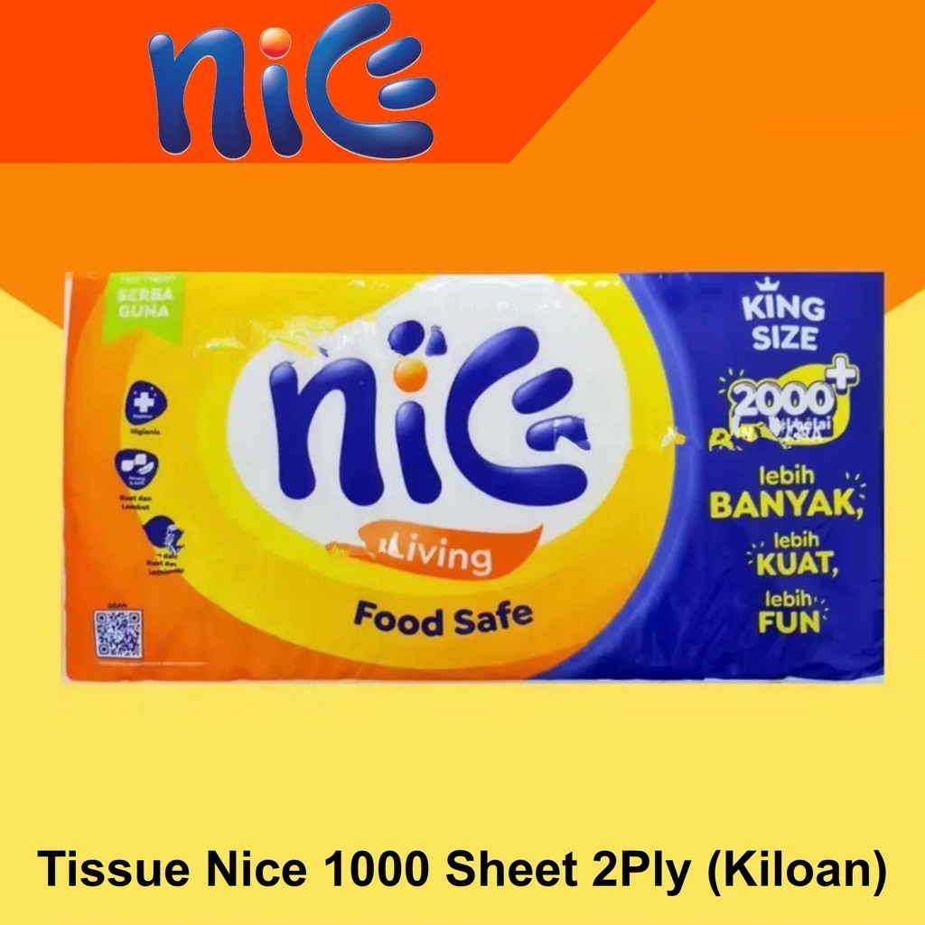 Jual Nice Facial Tissue 1000 Sheets 2Ply (Kiloan / Refill) | Shopee ...