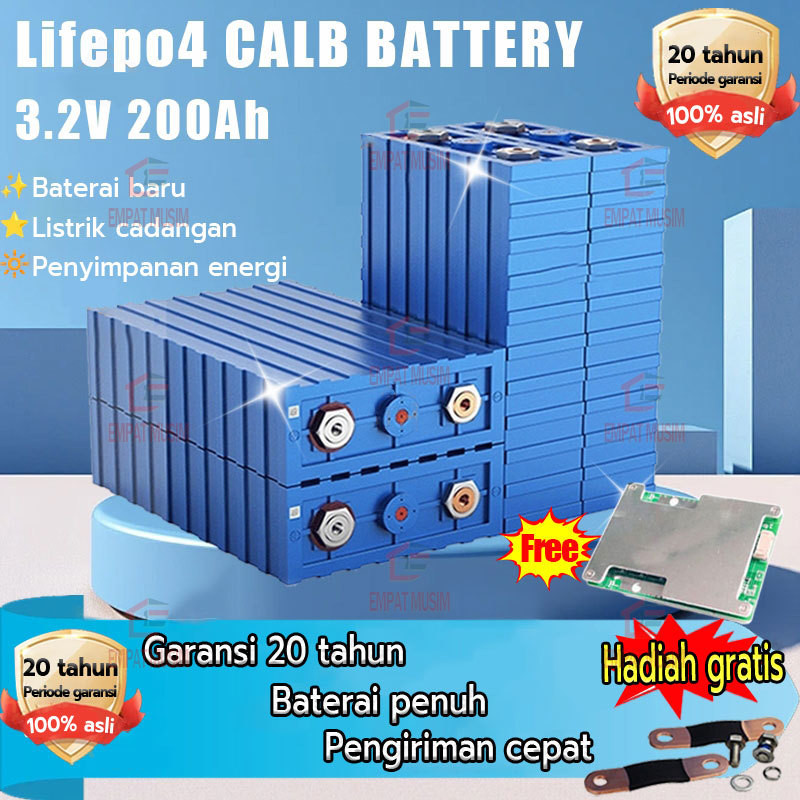 Jual 12V 200AH /120AH FREE BMS Baterai litium CALB Lifepo4 3.2v GRADE A 200Ah, set isi 4 baterai ...