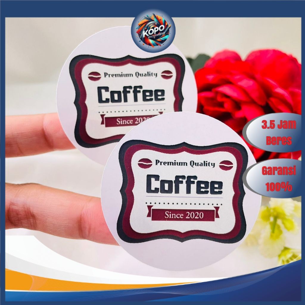 Jual KOPO 2-4 Sticker Label Bulat Tema Kopi Stiker Minuman Coffe Free ...