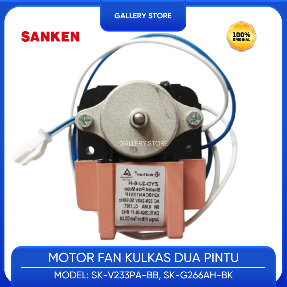 Jual ORIGINAL MOTOR FAN KULKAS 2 PINTU SANKEN ALL TYPE SK V233PA BB SK ...
