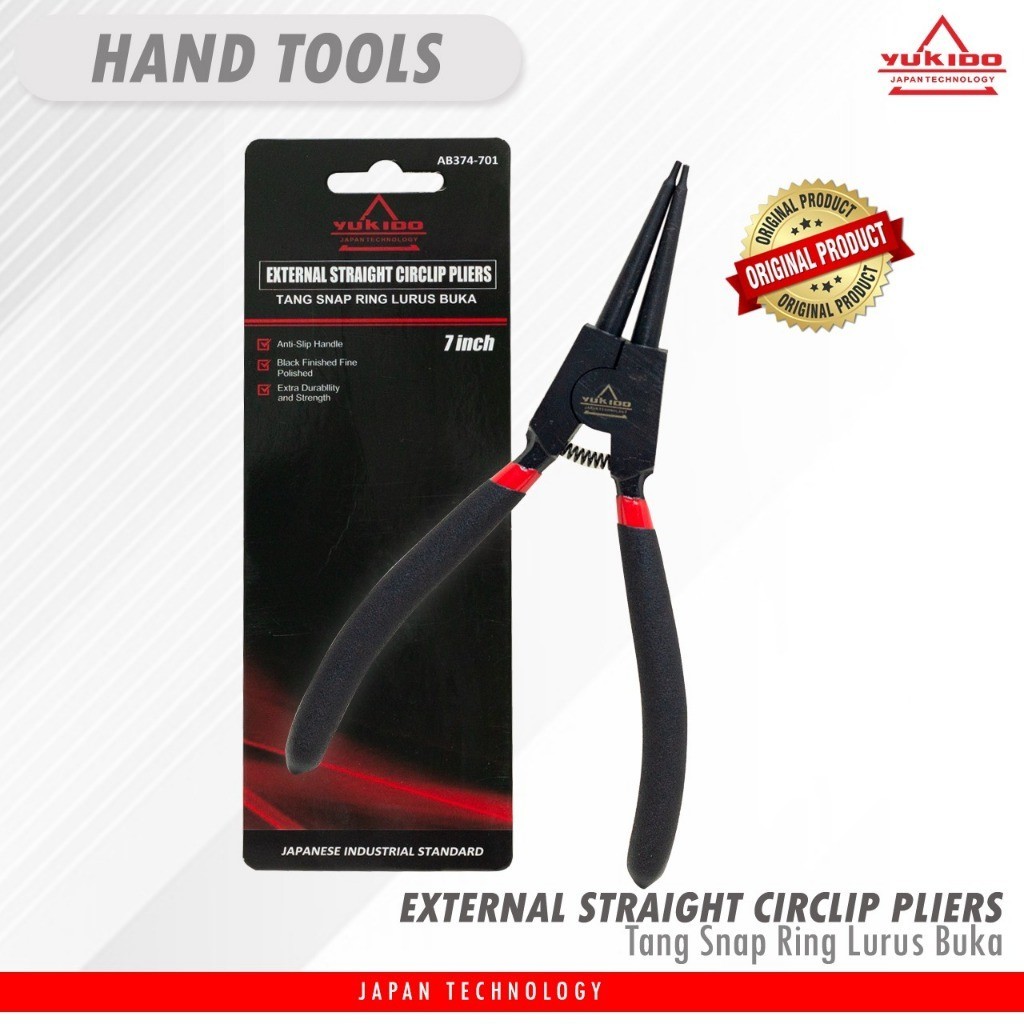 Jual ORIGINAL Tang Snapring 7 inch Lurus YUKIDO (tutup/buka) Tang ...