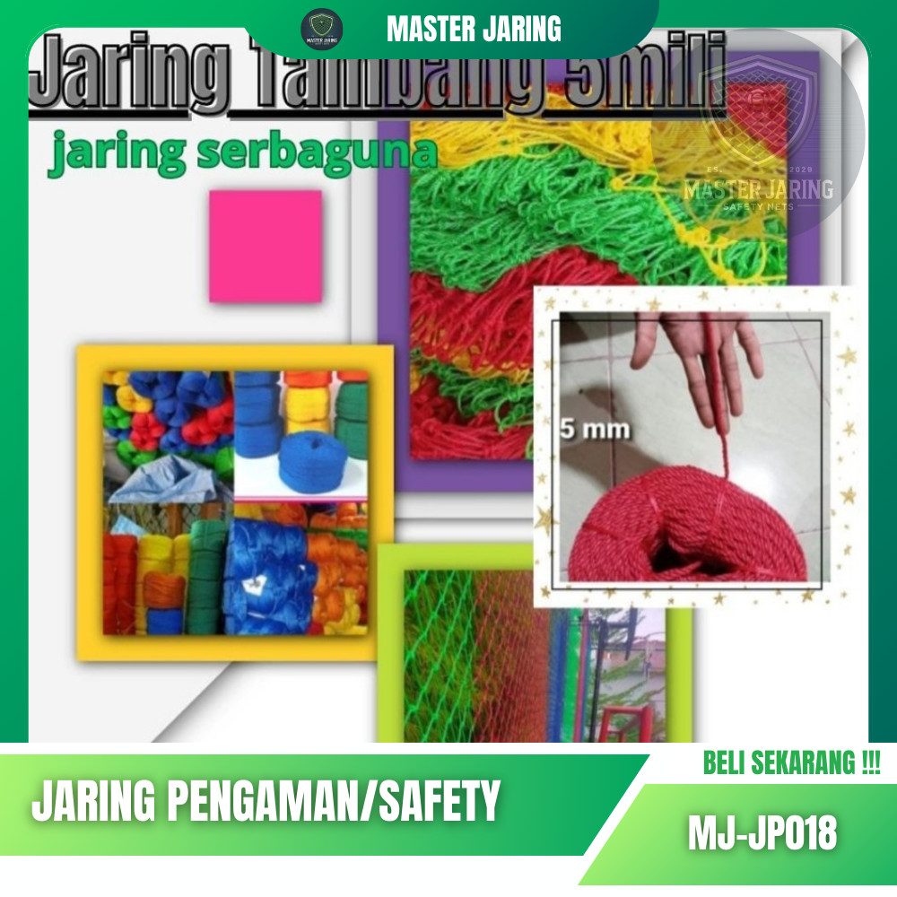 Jual Jaring Safety Tambang 5mili Lubang 5-25cm (Serbaguna). Costume ...
