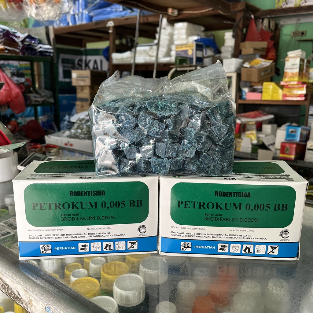 Jual RODENTISIDA PETROKUM 0,005 BB 1 KG RACUN TIKUS UMPAN SIAP PAKAI ...