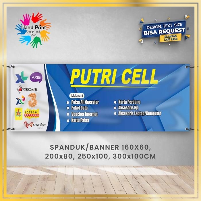 Jual SPANDUK BANNER Konter Pulsa Celluler B 300x100 CM | Shopee Indonesia