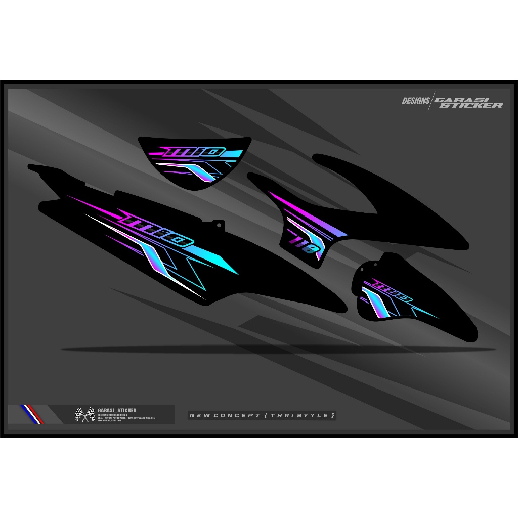 Jual Striping/Stiker Mio Sporty / Mio Lama Simple Thai Style V2 ...