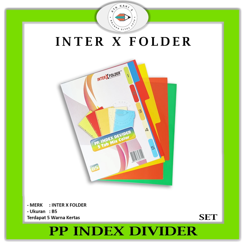 Jual INTER X FOLDER - Index Divider Inter X Folder 5 Tab Mix Colour B5 ... Jual INTER X FOLDER - Index Divider Inter X Folder 5 Tab Mix Colour B5 ...