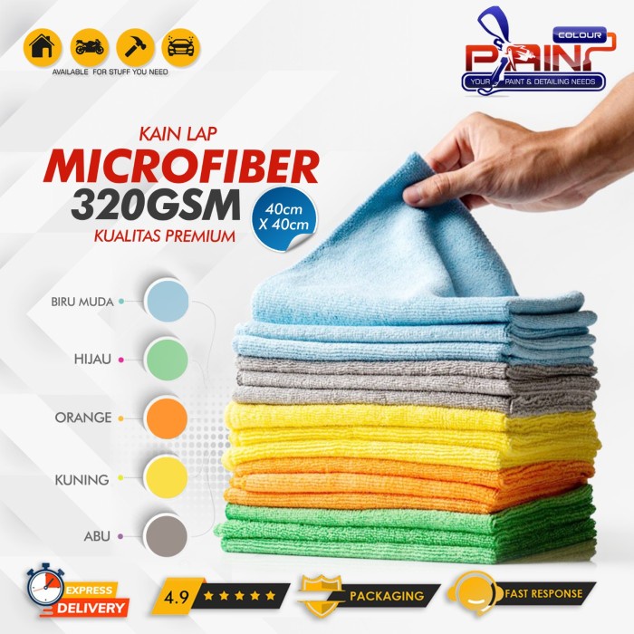 Jual Lap Microfiber 40x40 320 GSM / Best Quality Murah kualitas Premium | Shopee Indonesia