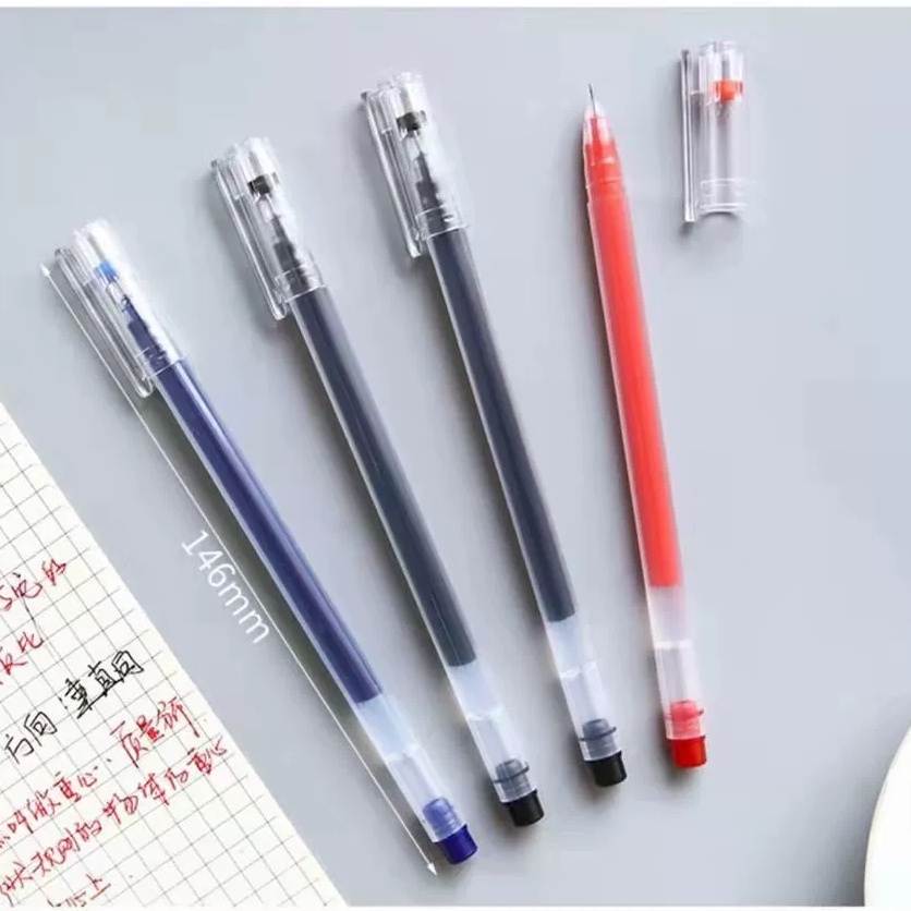Jual Pulpen Gel Polos Isi 1pcs / Ballpoint Gel / 0.5mm Hitam Biru Merah ...